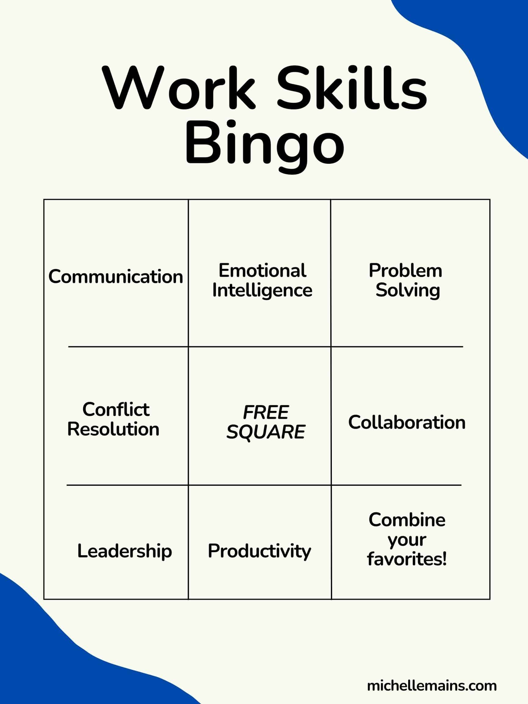 Work Skills Bingo